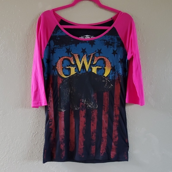 girls with guns | Tops | Girls With Guns Xl Gwg Bear Shirt Euc Usa Flag ...